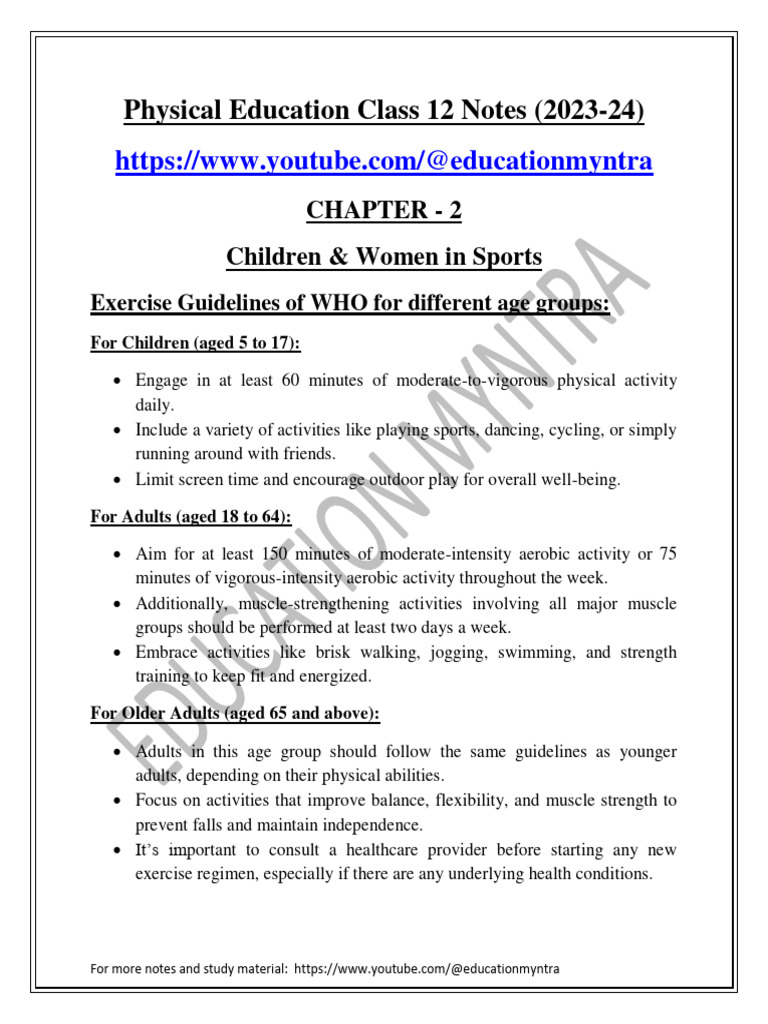 Physical Education Class 12 Chapter 2 Notes | PDF
