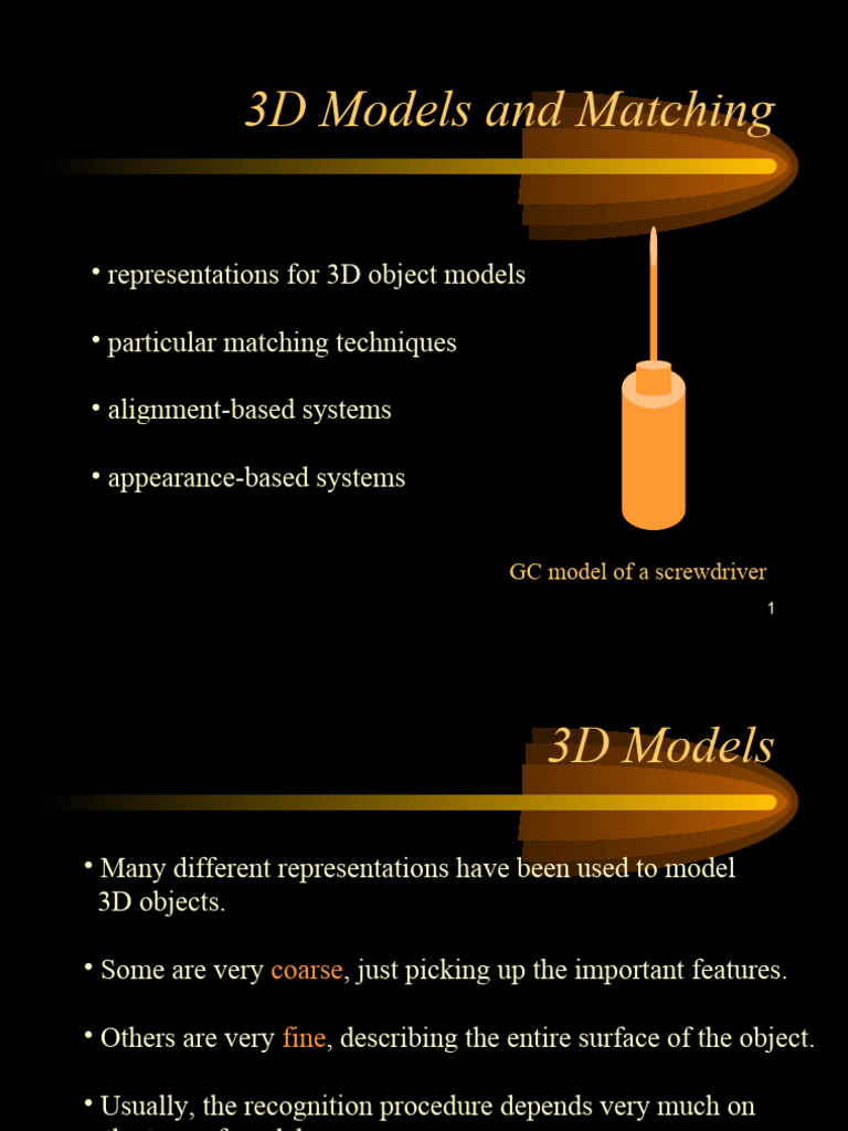 3 d Models and Match | PDF