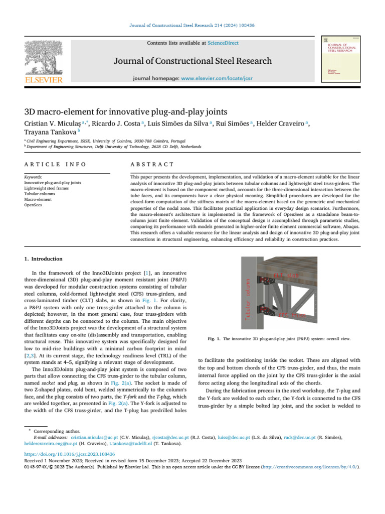 3D Macro-Element For Innovative Plug-And-Play Joints | PDF