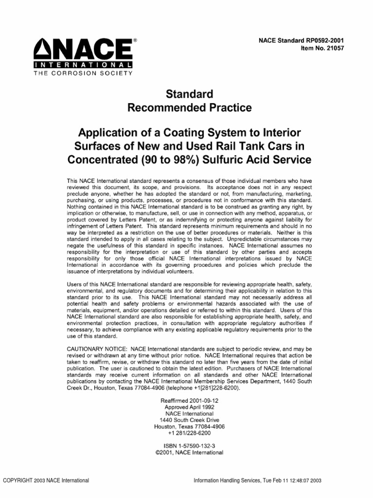 Nace RP 0592 2001 | PDF