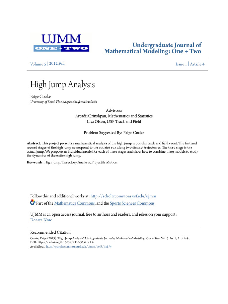 High Jump Analysis | PDF