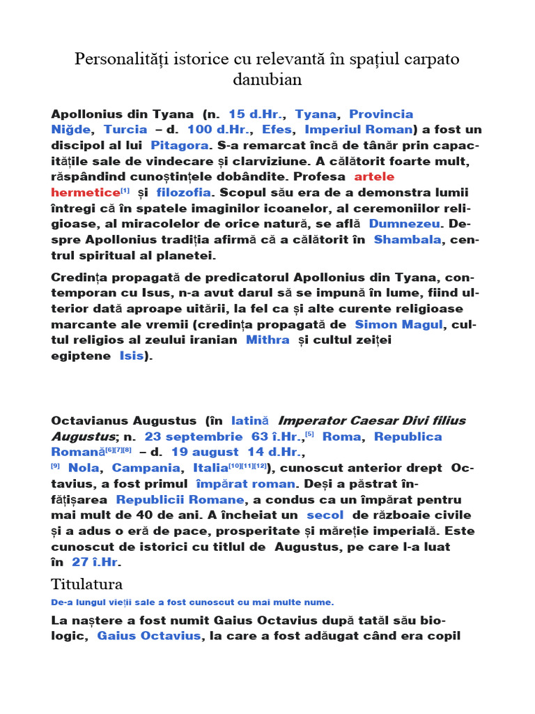 Personalitati Istorice | PDF