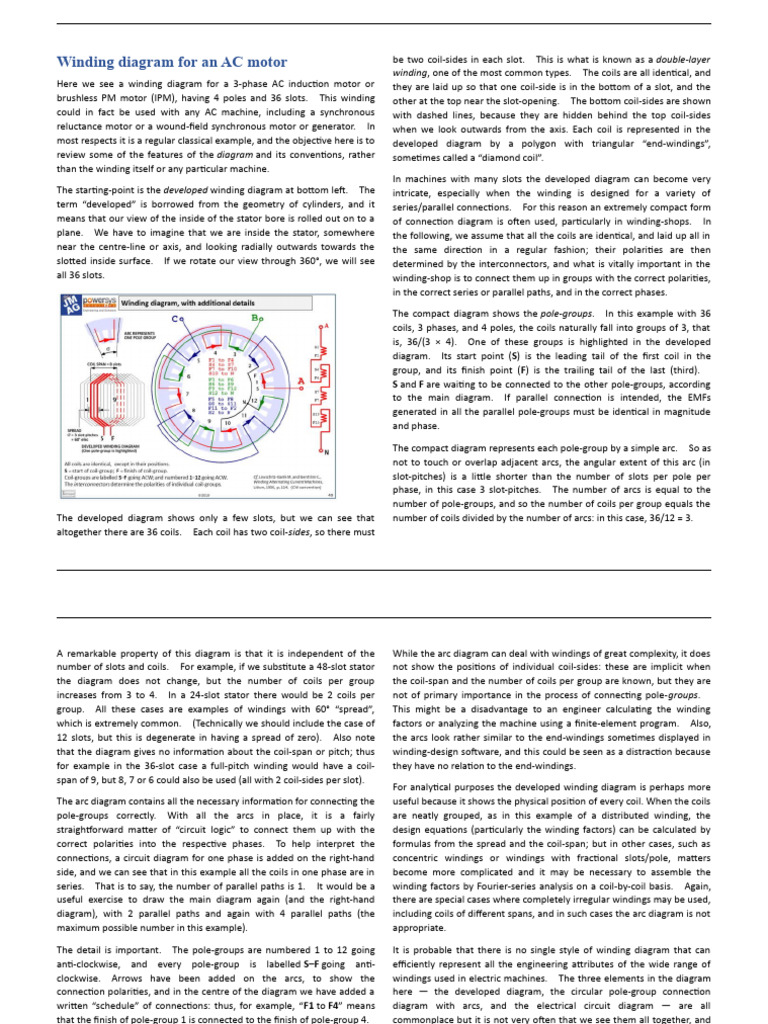 Winding Diagram For An AC Motor | PDF | Technology & Engineering