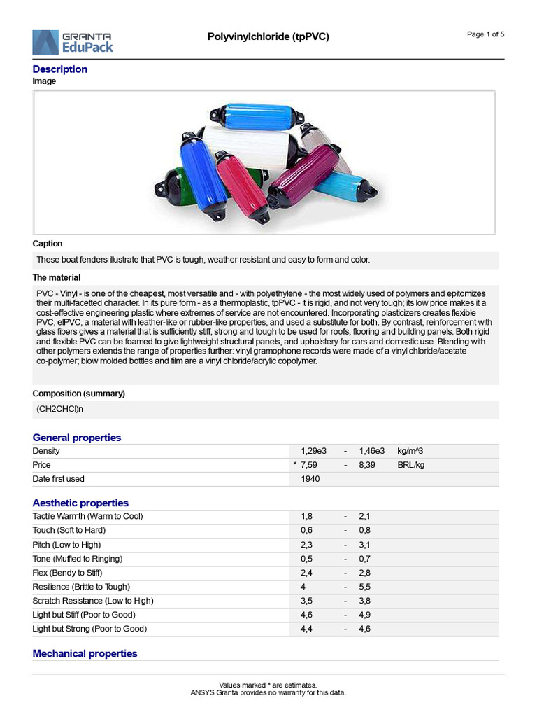 Description: Polyvinylchloride (TPPVC) | PDF