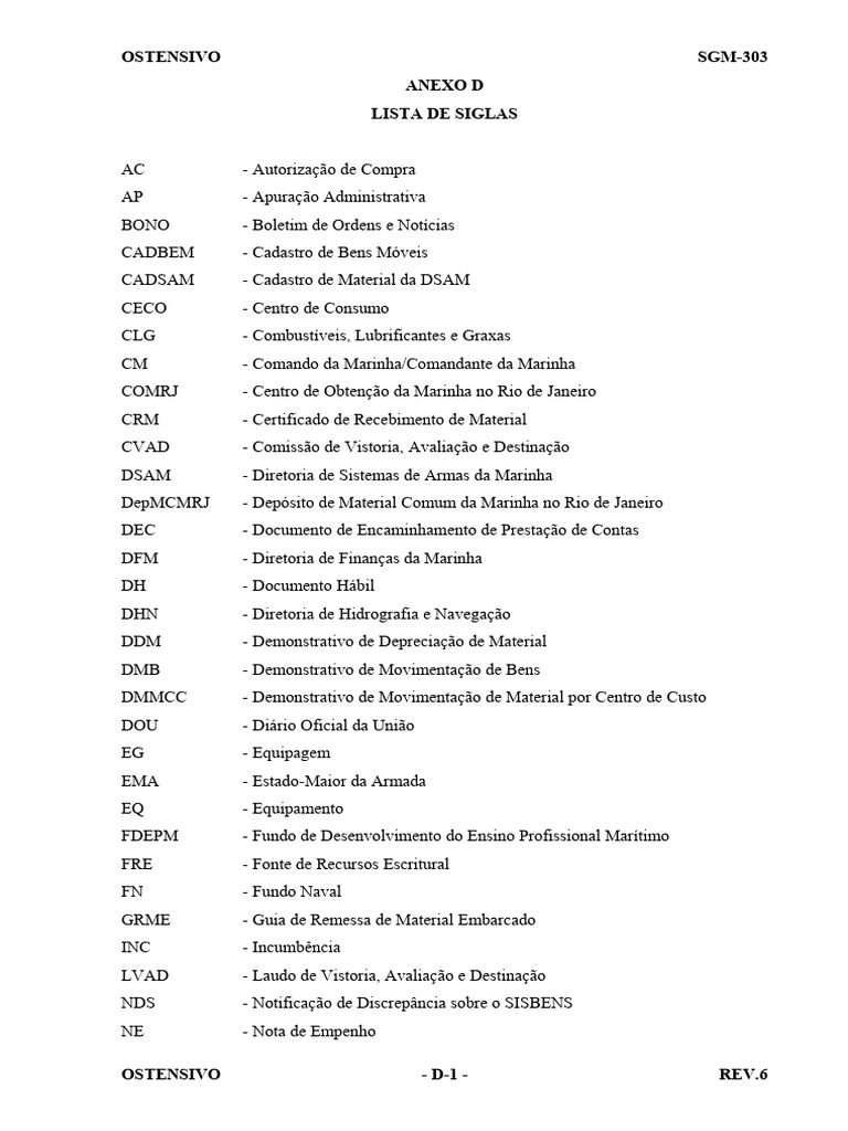 4 SGM 303 REV6 Anexo - D | PDF