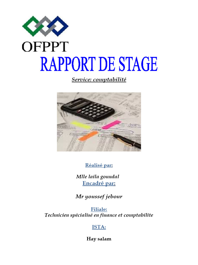 RAPPORT de STAGE Service Comptabilite | PDF