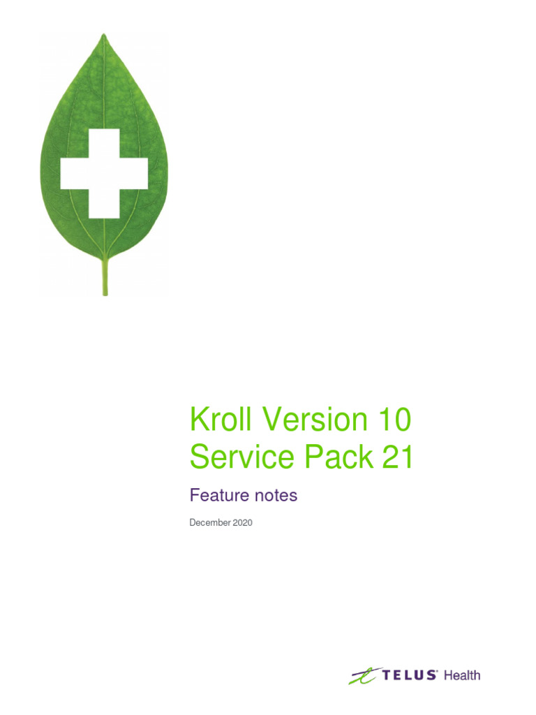 Kroll V10 SP21 Feature Notes | PDF | Medical Prescription | Cholesterol