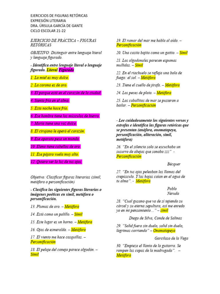 Ejercicio Figuras Retóricas - Angel Cristobal Hernández | PDF