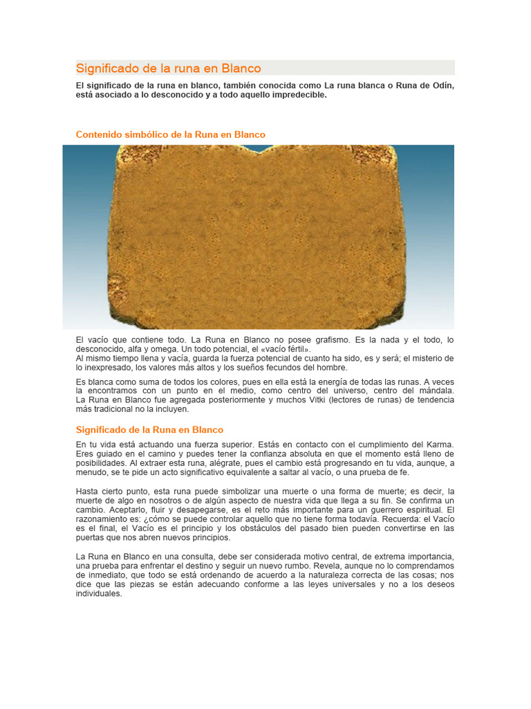 Significado de La Runa en Blanco | PDF