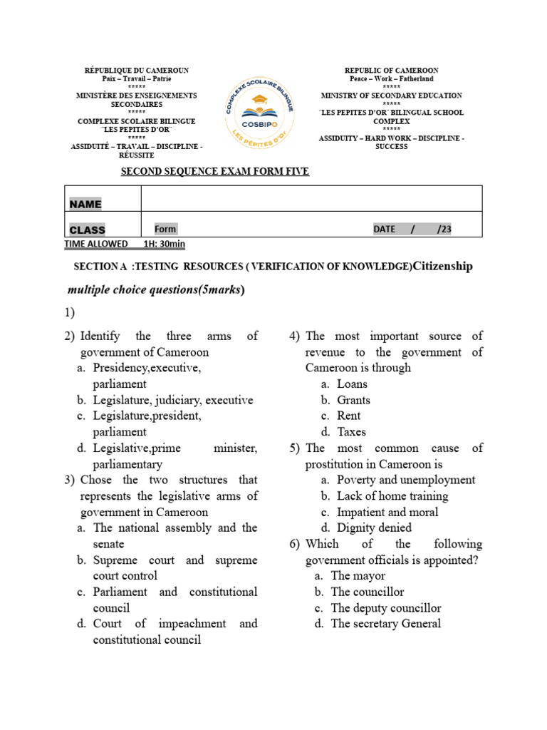 Form Five Questions For Citizenship | PDF Form Five Questions For Citizenship | PDF