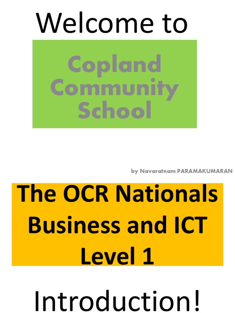 OCR National Level 1 Business & ICT | PDF | Educational Technology ...