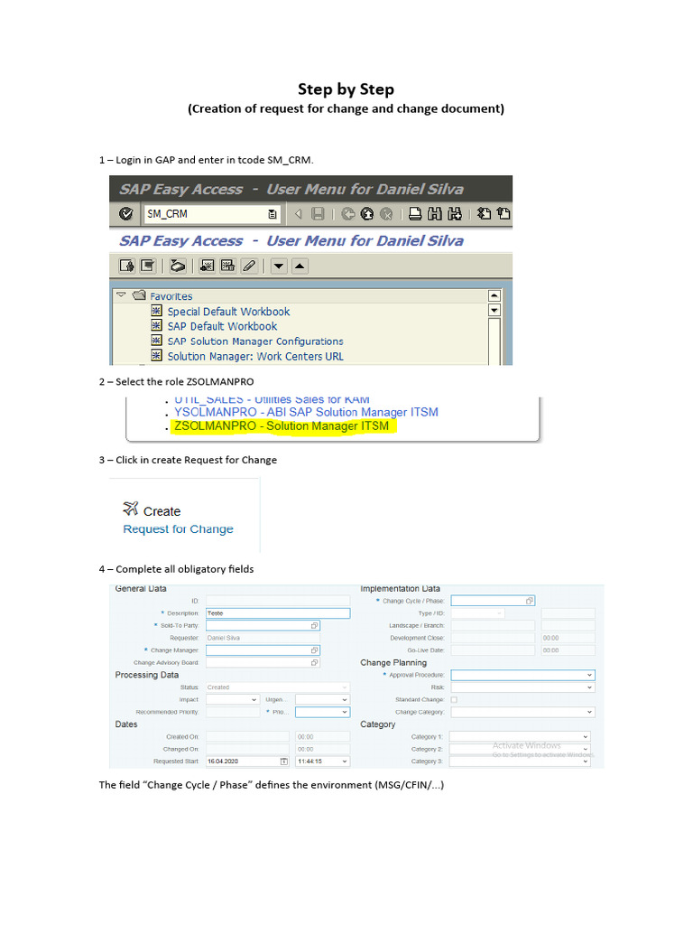 SAP Charm Step by Step | PDF