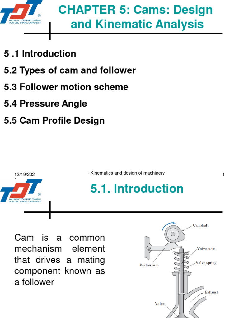 Cam Pressure Angle and Profile Design | PDF | Machines | Kinematics