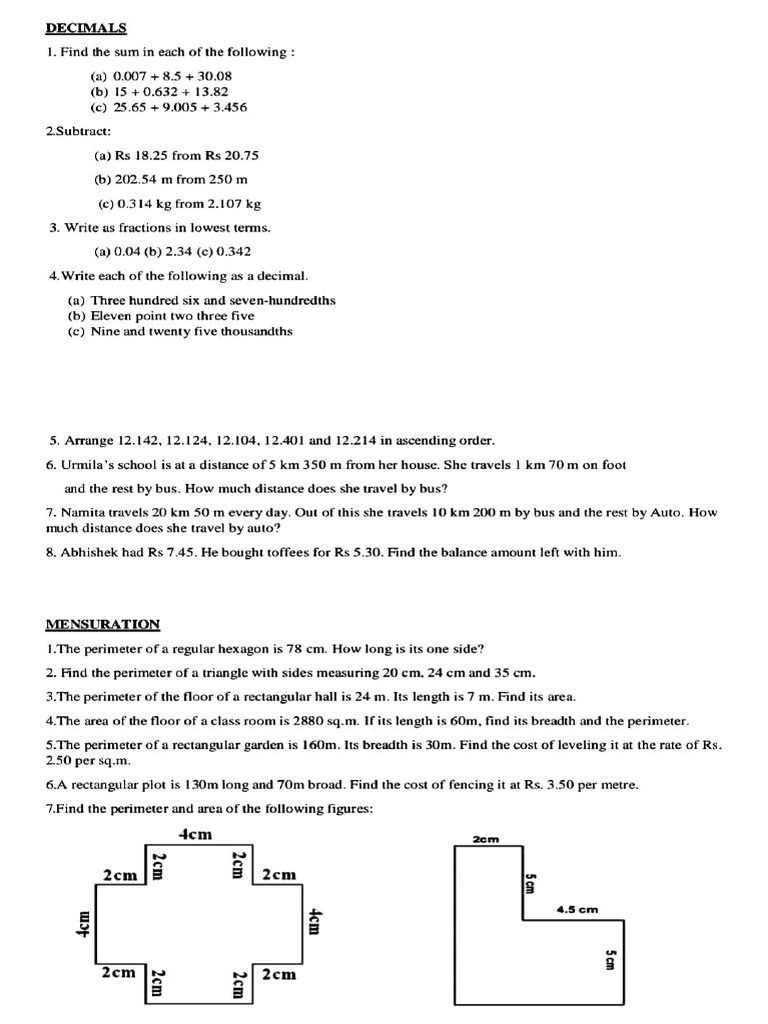 Maths Class 6 | PDF