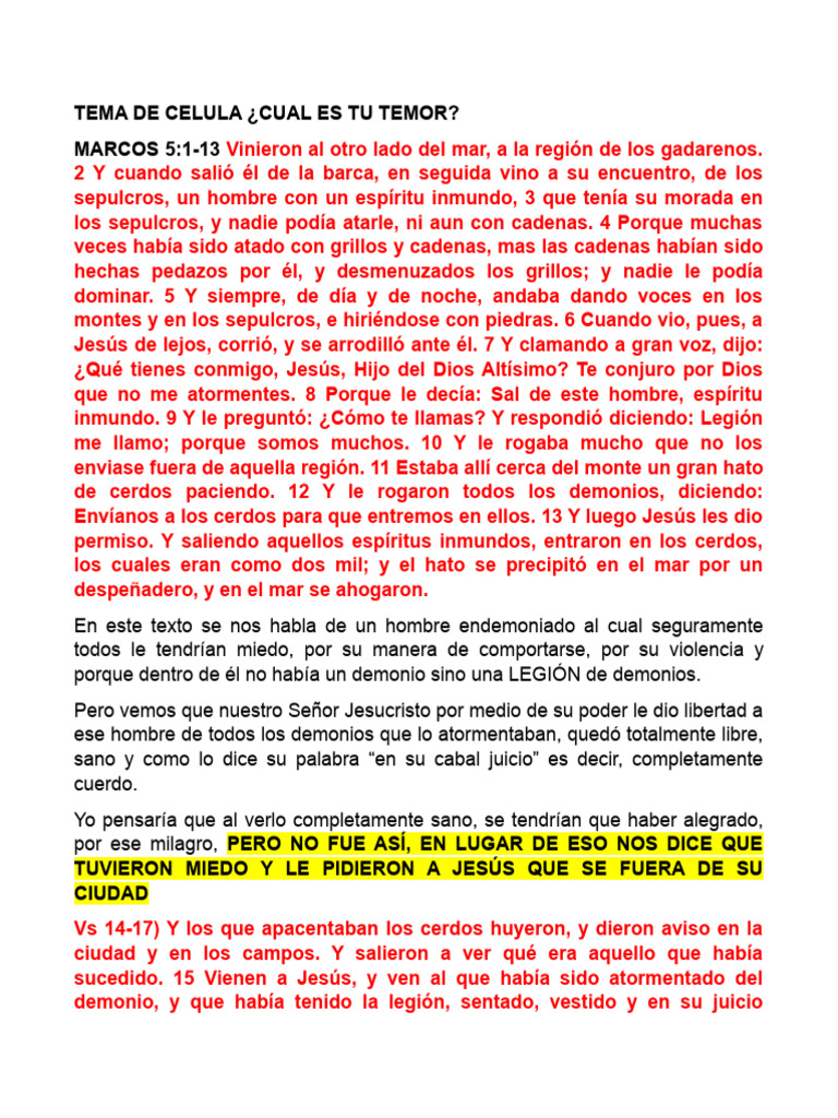 Tema de Celula - Temor | PDF