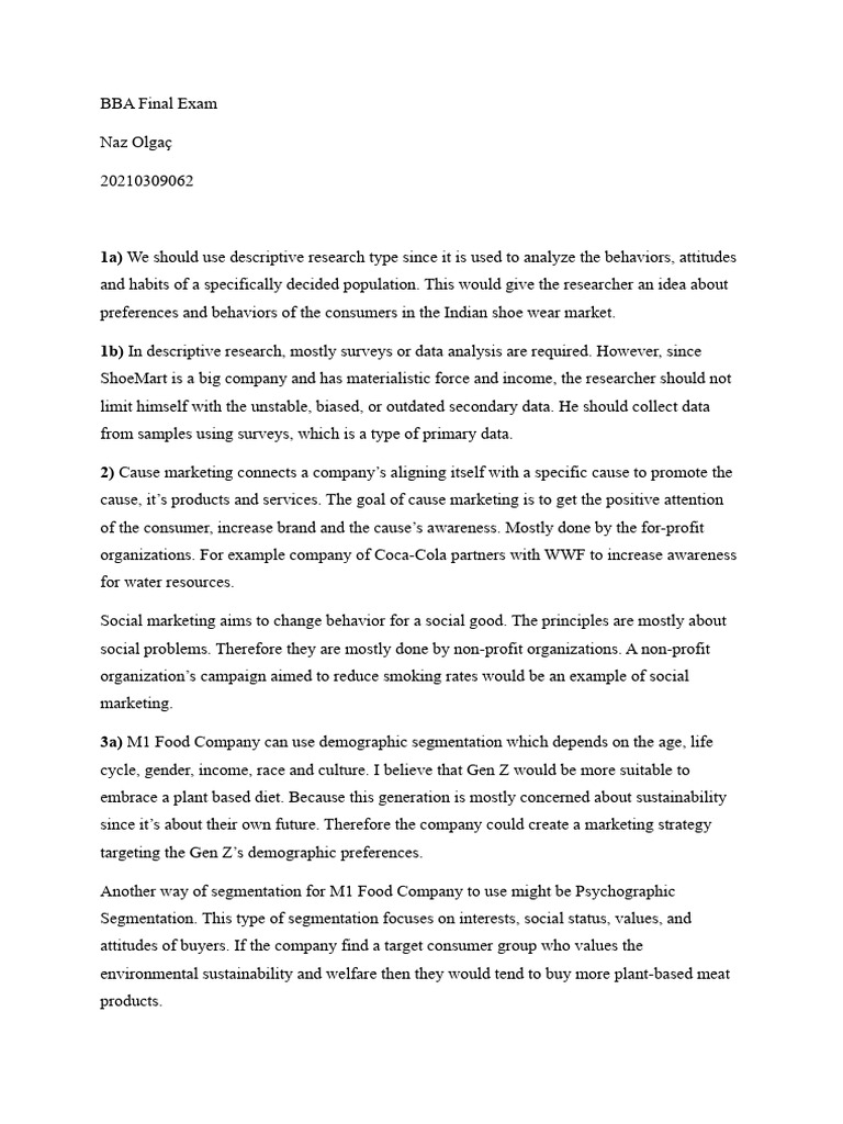 BBA Final Exam | PDF