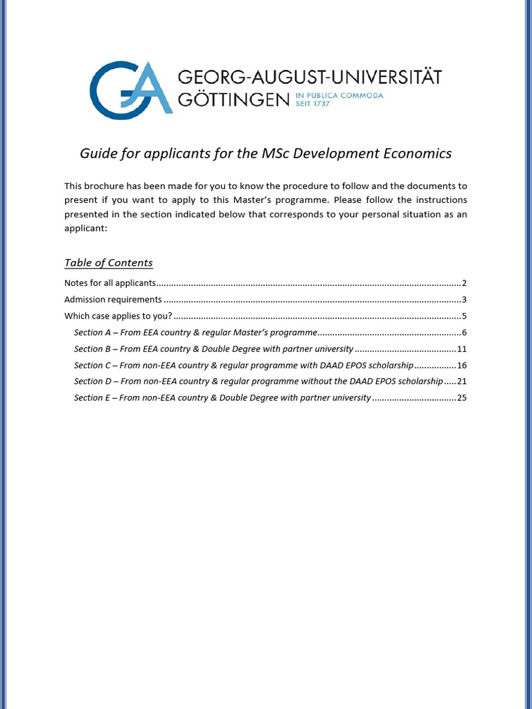 MSC DevelopmentEconomics Application Guide | PDF