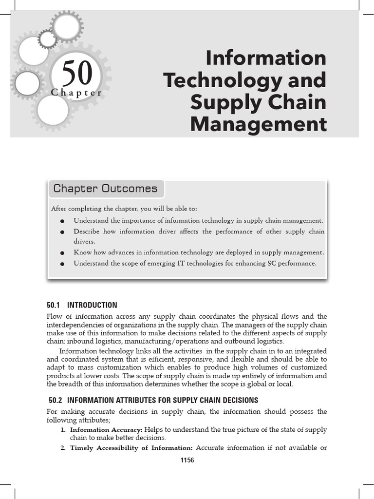 CHP - 50 - IT and SCM | PDF | Supply Chain Management | Supply Chain