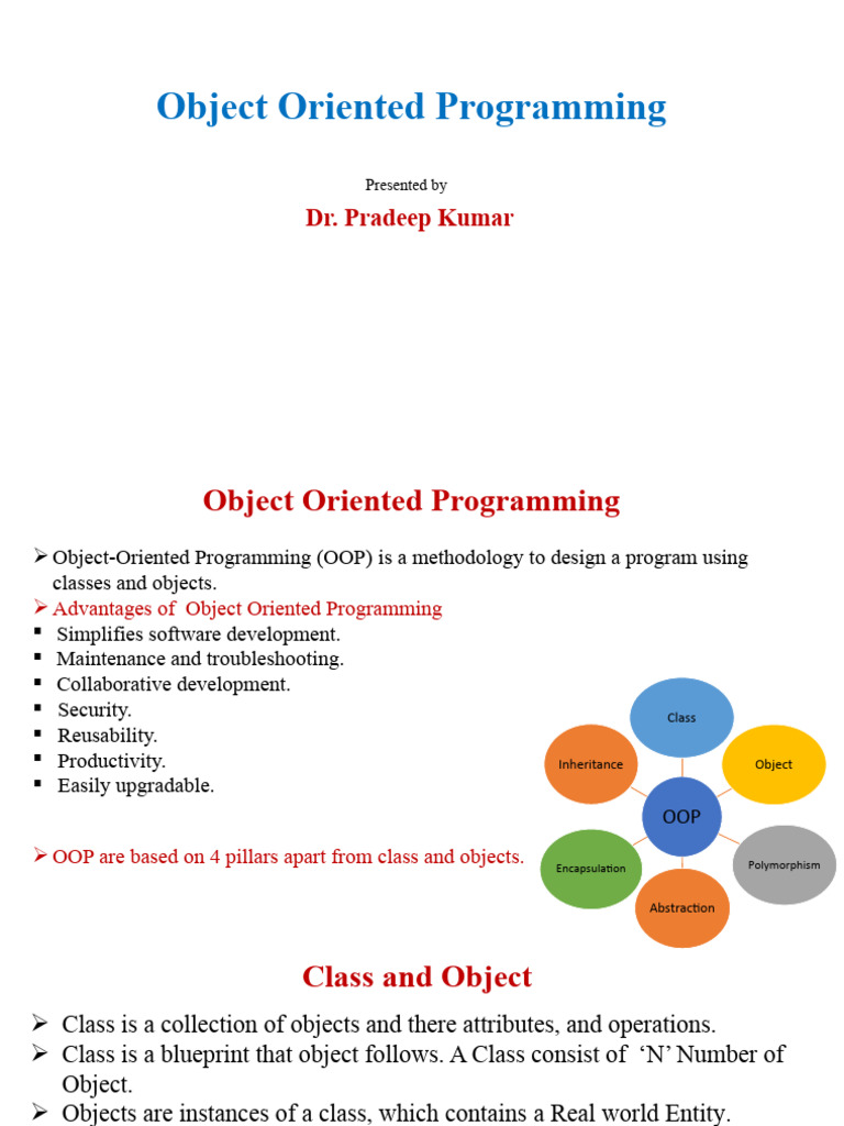 Object Oriented Programming Dr Pradeep Pdf Object Oriented Programming Object Computer