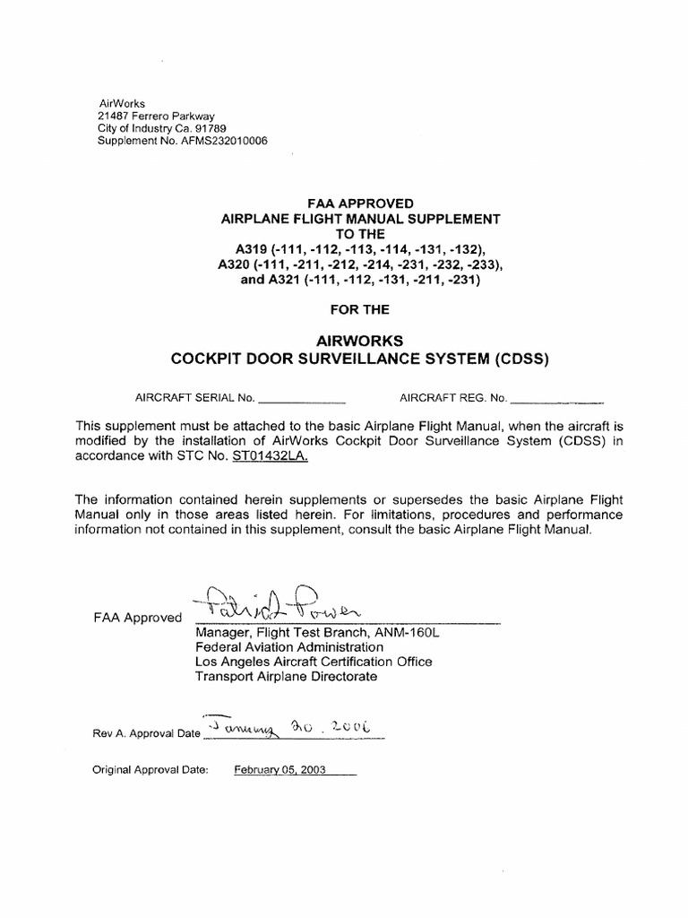 Airplane Flight Manual (AFM) Supplement CDSS 1 | PDF