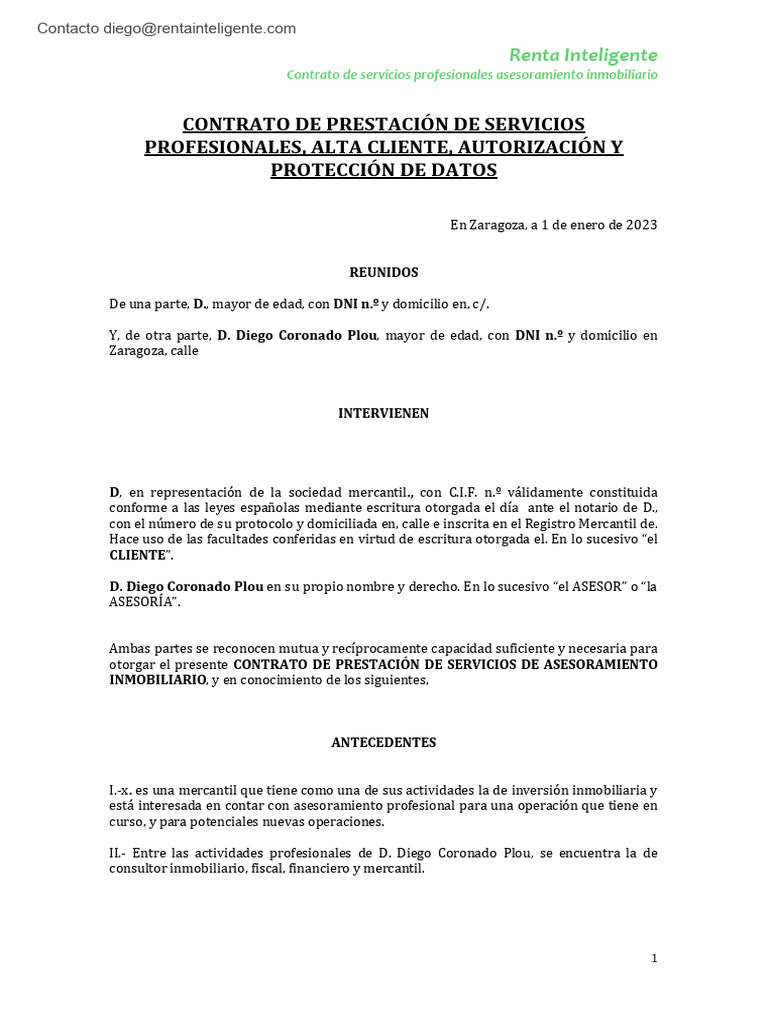 MODELO Contrato Alta Cliente - PSI | PDF