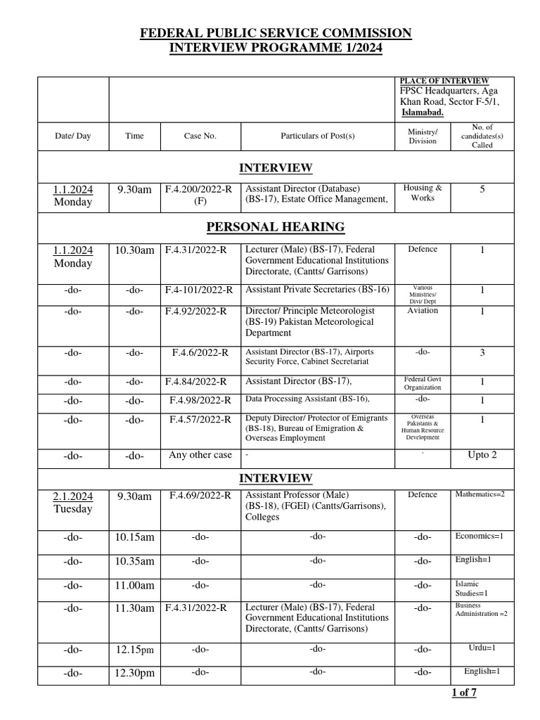 Interview Prog No.1-2024 | PDF