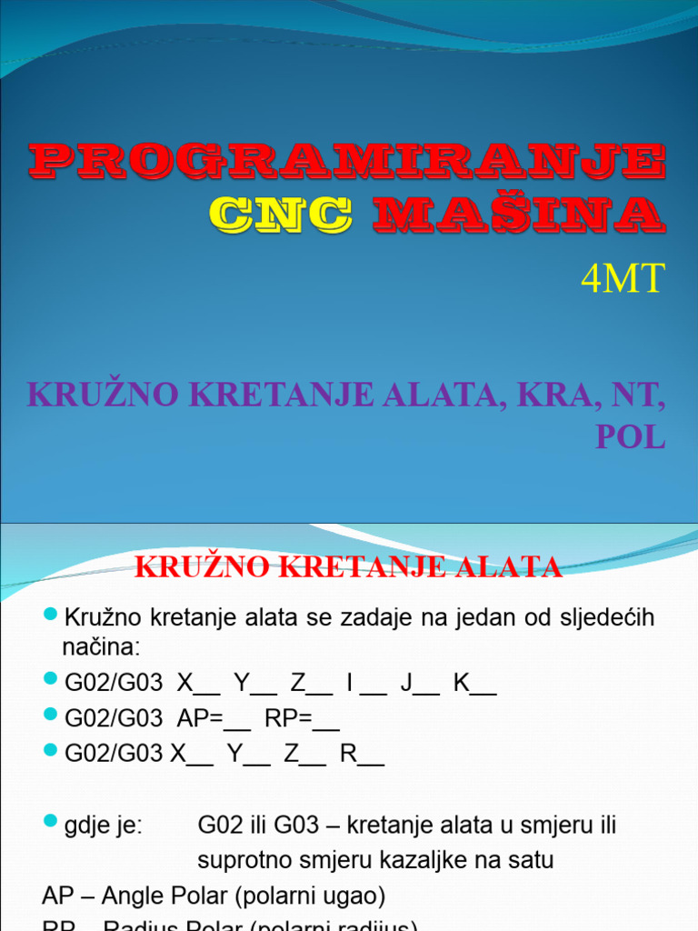 Kruzno Kretanje Alata, KRA, NT, Pol | PDF