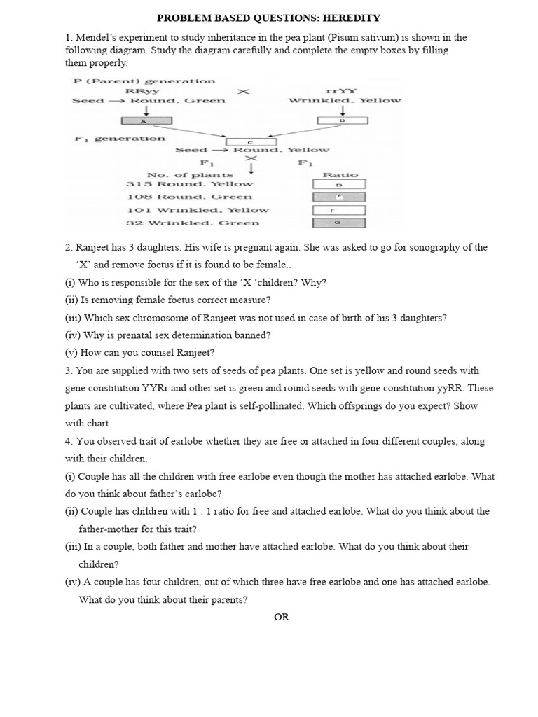 Problem Based Question - Heredity | PDF | Science & Mathematics