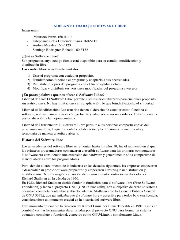 Introducción al Software Libre | PDF | Software libre | Ingeniería Informática
