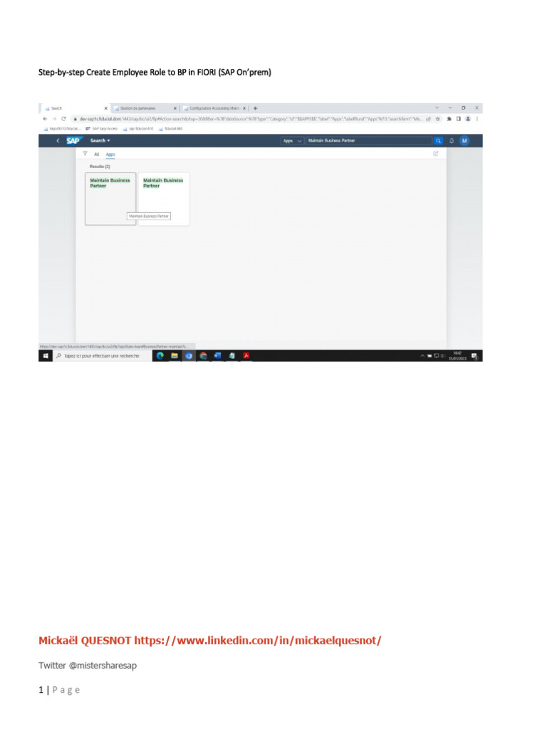 Create BP Employee in Fiori | PDF