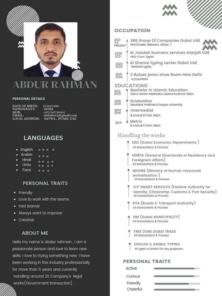 A.RAHMAN PRO CV | PDF | United Arab Emirates | Dubai