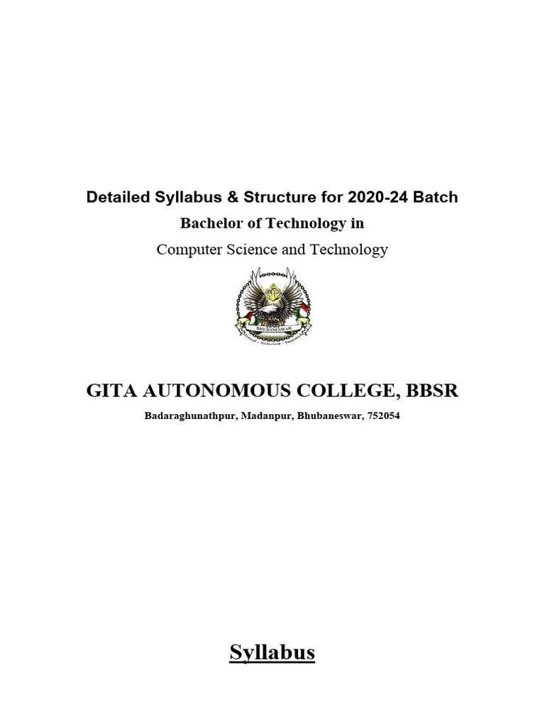 B.Tech CST 2020-24 Syllabus | PDF | Engineering | Computer Programming