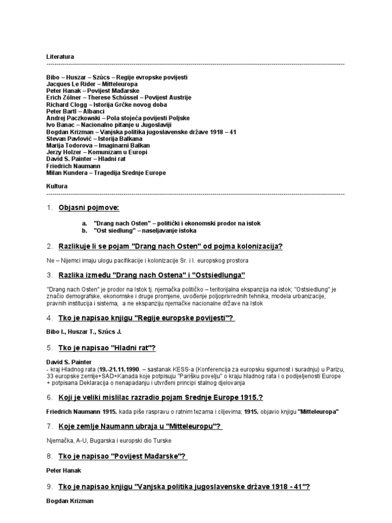 Povijest Srednje I Jugoistocne Europe U 20. ST - Skripta FFZG, Prof. Soljan | PDF