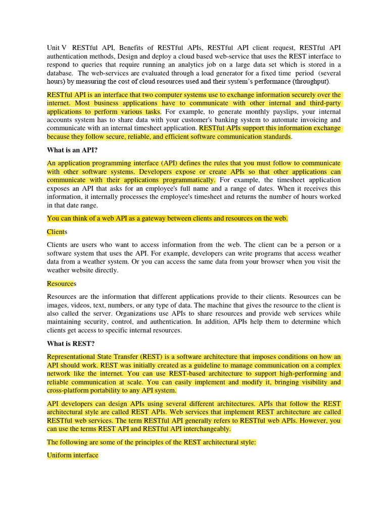 Unit V TCS 750 | PDF | Representational State Transfer | Networking