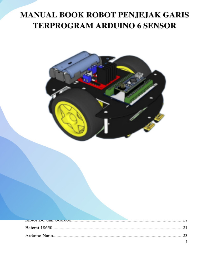 Manual Book Robot Penjejak Garis Terprogram Arduino 6 Sensor | PDF