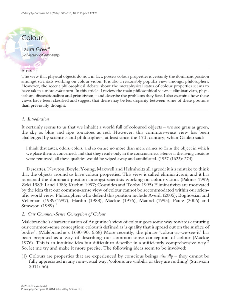 Philosophy Compass - 2014 - Gow - Colour | PDF