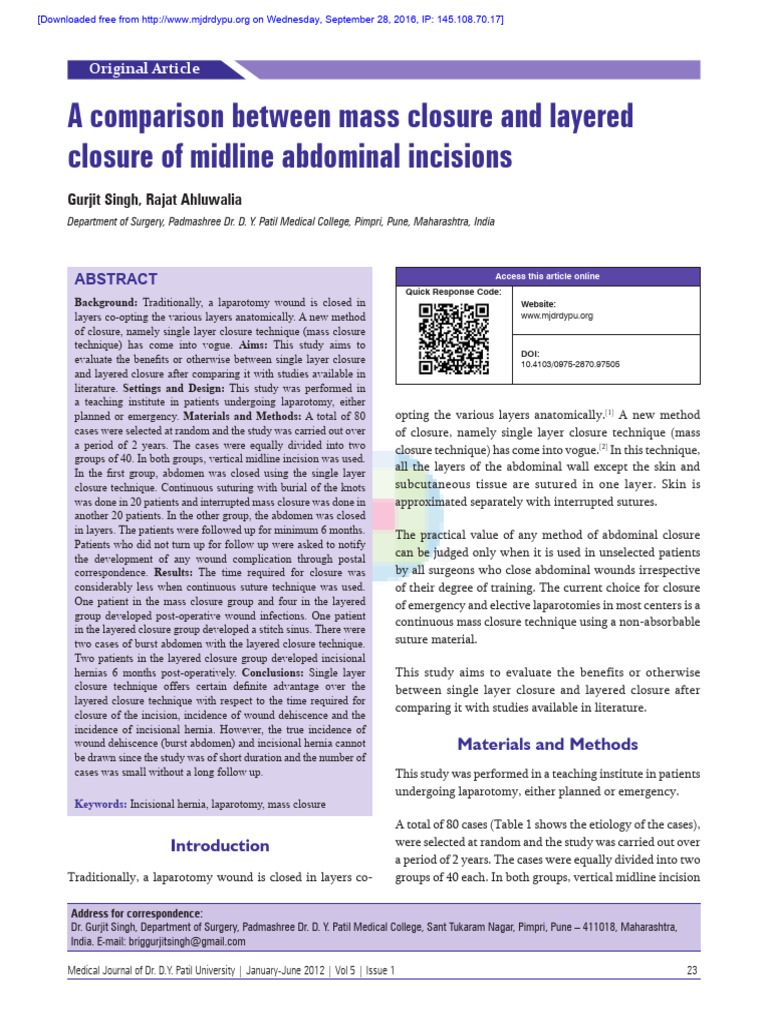 A Comparison Between Mass Closure and Layered Clos | PDF A Comparison Between Mass Closure and Layered Clos | PDF