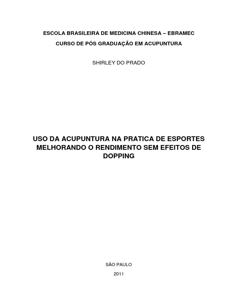 Uso Da Acupuntura Na Pratica de Esportes Melhorando o Rendimento Sem ...