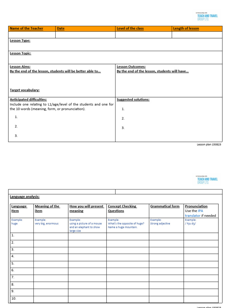 Tefl 2 | PDF | Lesson Plan | Word