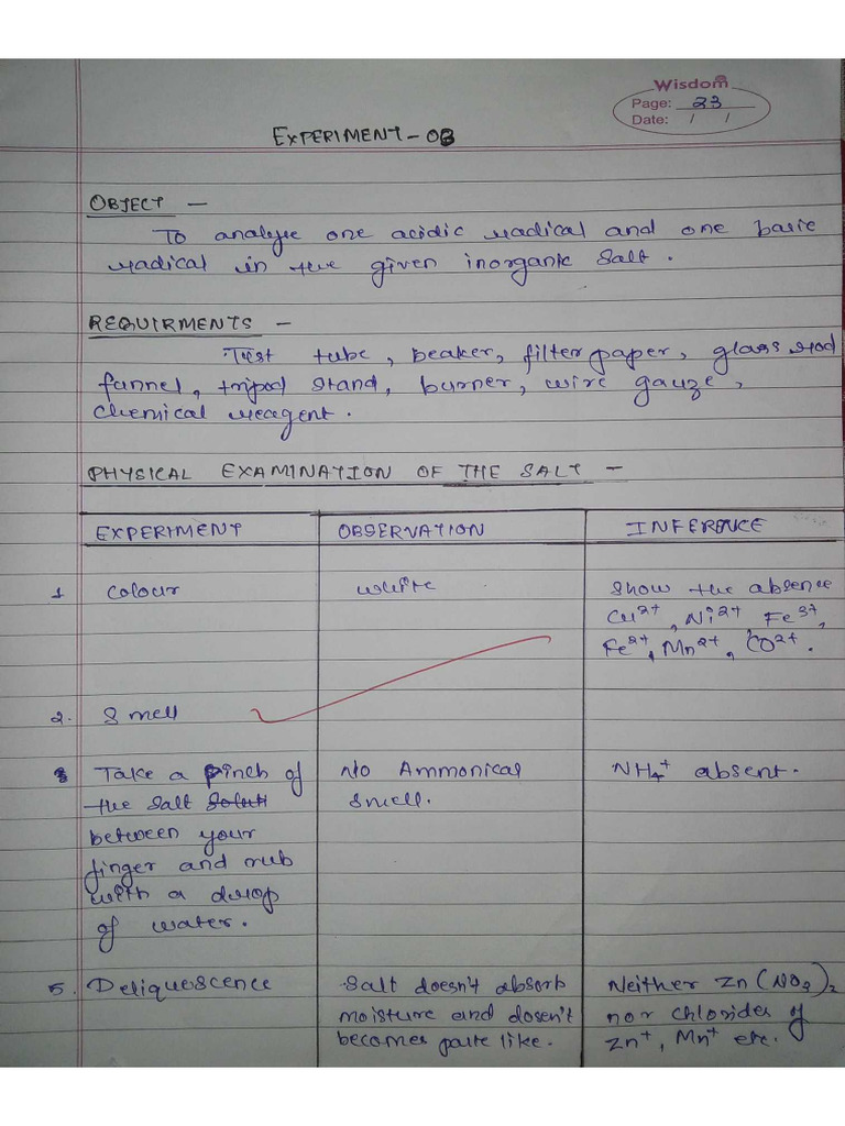 Chemistry Practical | PDF