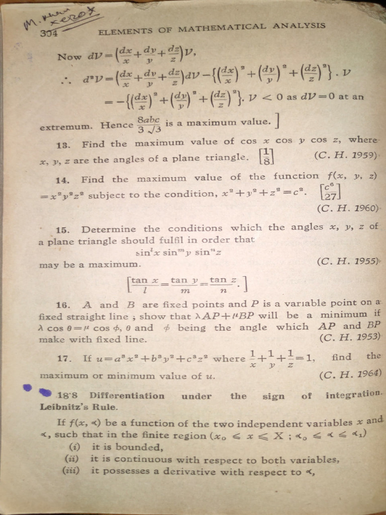 Differentiation Under The Integral Sign | PDF
