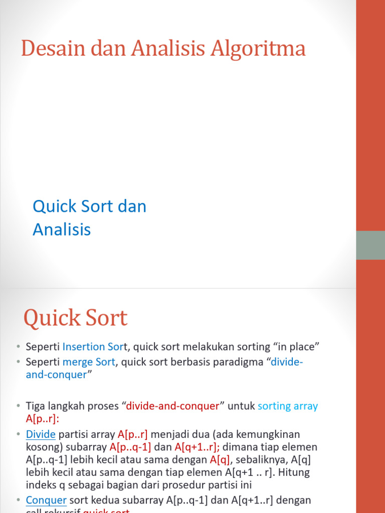 MATERI 5- quick sort analisis_23 24 | PDF