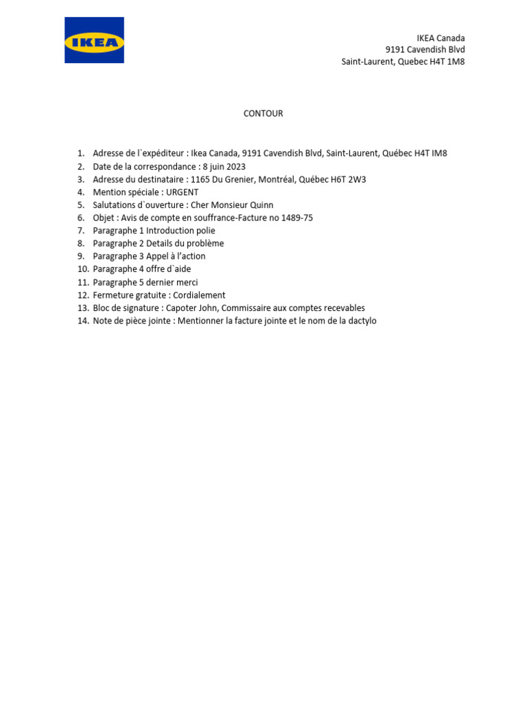 Letter in French-Example | PDF