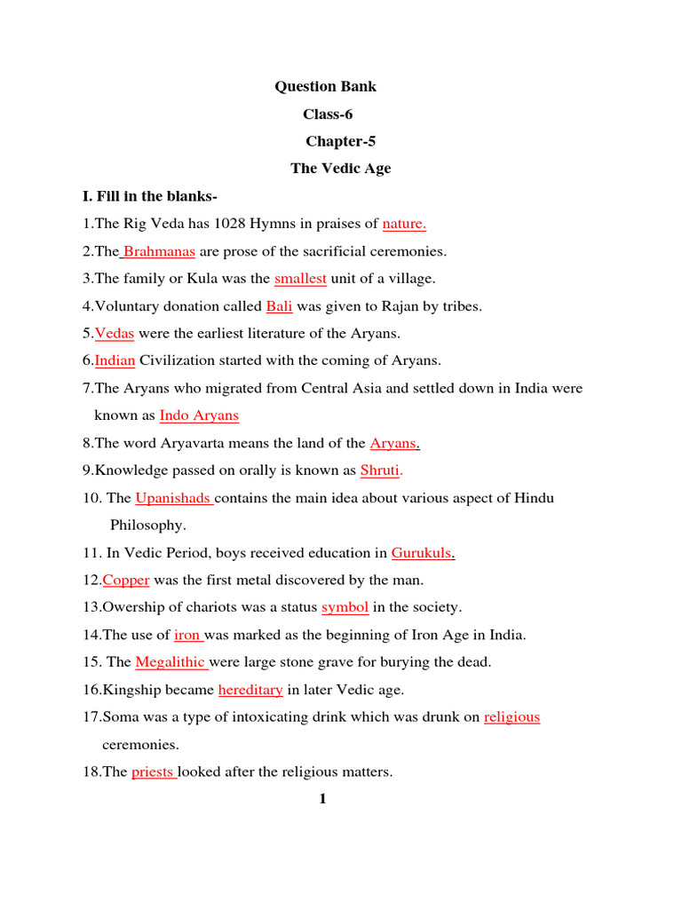 Class 6 Chapter - 5 Question Bank | PDF