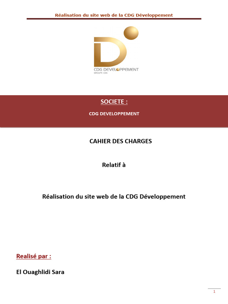 Cahier Des Charges Site Web CDG | PDF