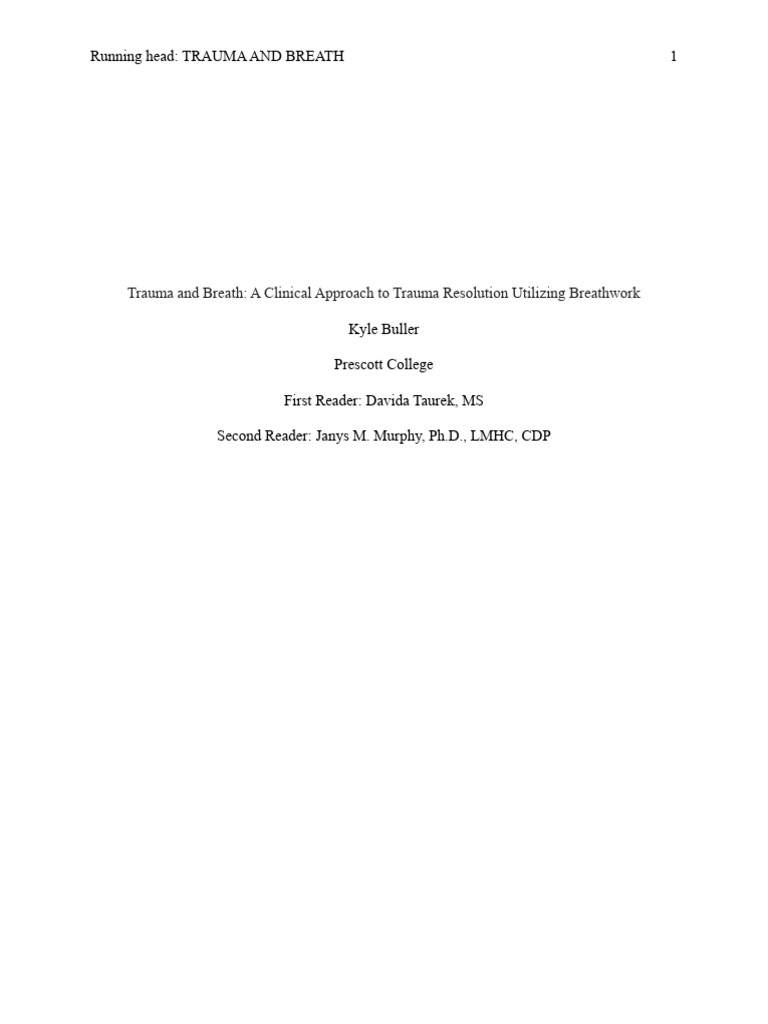 A Clinical Approach To Trauma Resolution | PDF