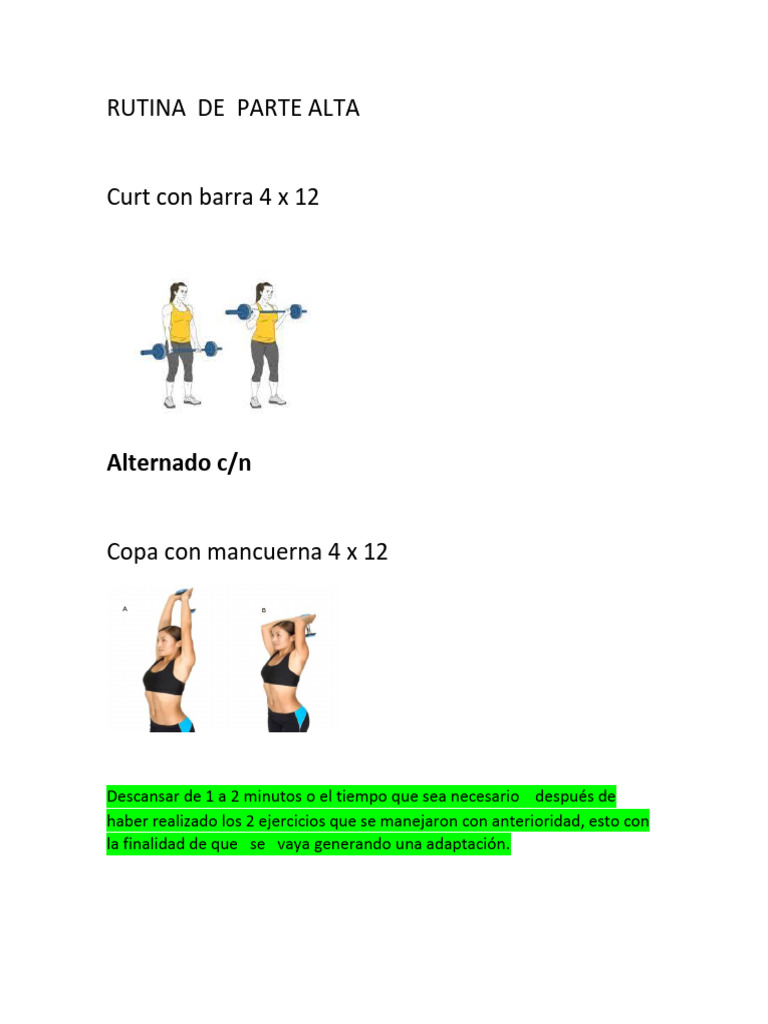 Rutina de Parte Alta | PDF