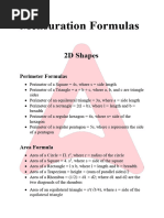 Mensuration Formulas Class 10 PDF | PDF