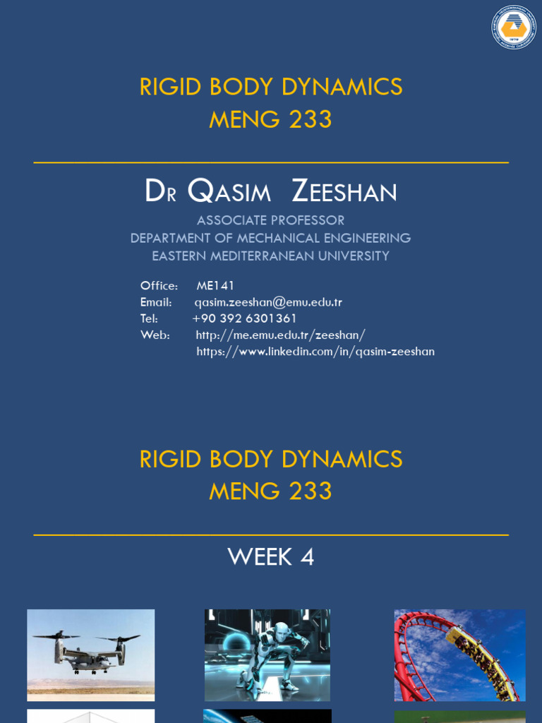 MENG233 - RIGID BODY DYNAMICS - WEEK 4 - Kinematics of Particles - Dependant Motion | PDF ...