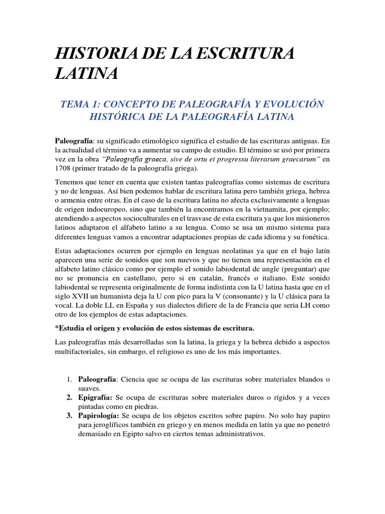 Historia Escritura Latina | PDF